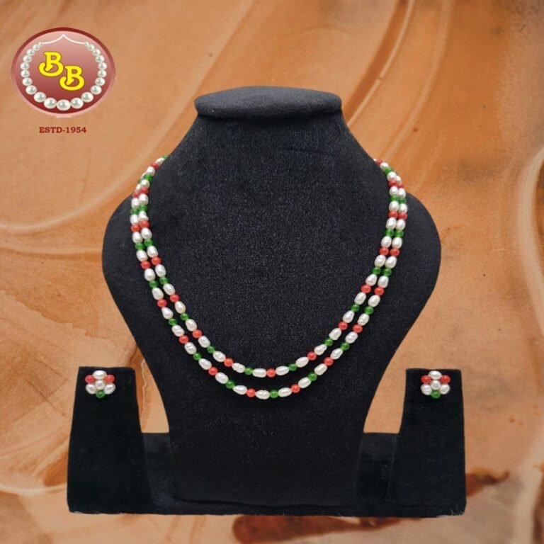 Jade, Coral & Pearls Beautiful Combination Set - Sri Bansilal ...